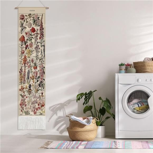 Wall Decor | Vintage Flower Tapestry 52 X 13 Inchlong Vertical Wall ...